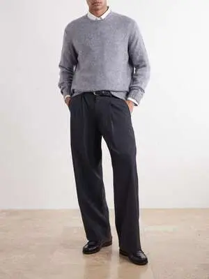 Nn07 Kay 10037 Straight-leg Pleated Pinstriped Woven Trousers