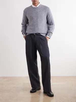 Nn07 Straight-leg Pleated Pinstriped Woven Trousers