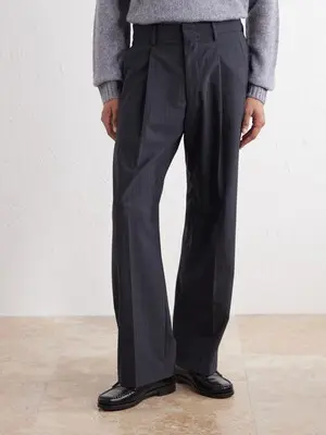 Nn07 Straight-leg Pleated Pinstriped Woven Trousers