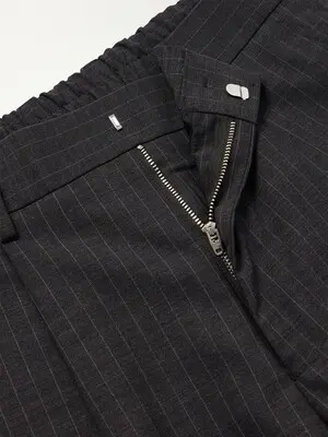 Nn07 Straight-leg Pleated Pinstriped Woven Trousers