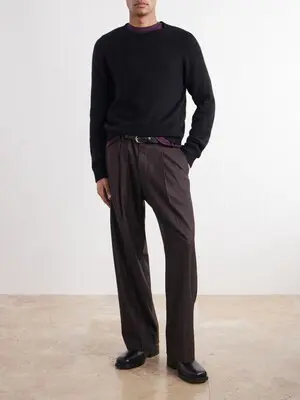 Nn07 Kay 10037 Straight-leg Pleated Woven Trousers - Brown