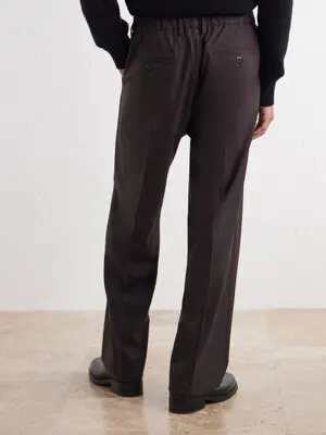 Nn07 Kay 10037 Straight-leg Pleated Woven Trousers - Brown