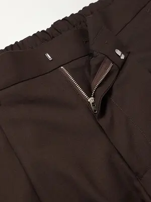 Nn07 Kay 10037 Straight-leg Pleated Woven Trousers - Brown