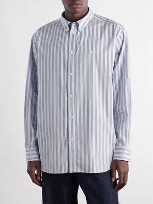 Loewe Striped Cotton-poplin Shirt - Blue