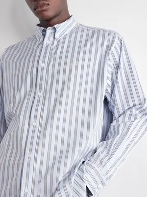 Loewe Striped Cotton-poplin Shirt - Blue