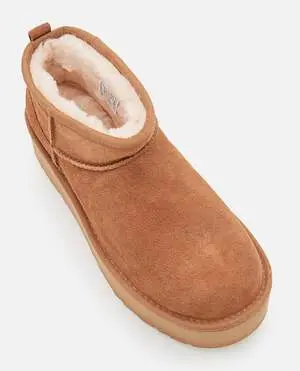 UGG Classic Ultra Mini Platform Suede Boots - Brown