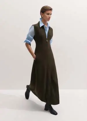 ME+EM Paneled Crepe Maxi Dress