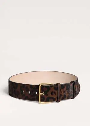 ME+EM Dark Leopard Wide Waist Belt - Dark Brown Multi