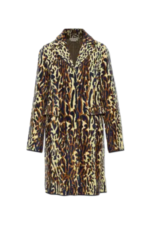 Marni Velvet Coat With Animal Print