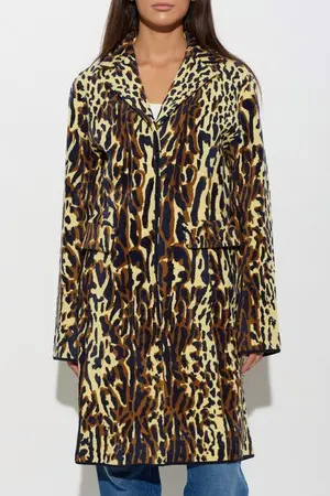 Marni Velvet Coat With Animal Print