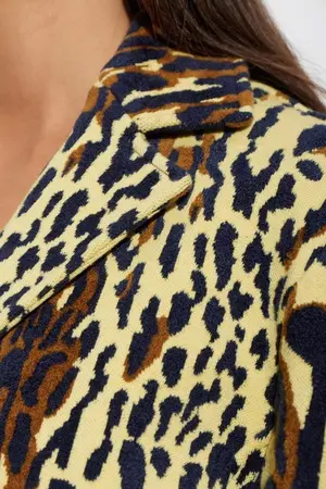 Marni Velvet Coat With Animal Print