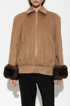 Valentino Garavani Wool Jacket With Fur Cuffs