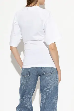 Off-White T-shirt With Slogan Print