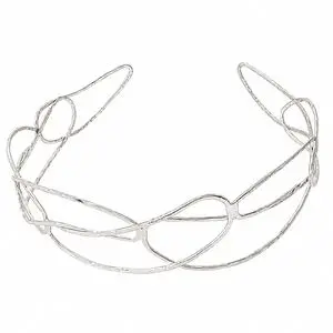 RARE MATTERS JEWELRY Sculptural Hammered Wire Headband - Silver