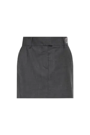Off-White Wool Skirt
