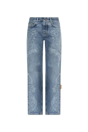 Off-White Patterned Jeans - Blue