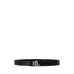Ralph Lauren Logo Reversible Croc-embossed Belt - Black