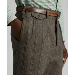 Ralph Lauren Slim Fit Wool-cotton Herringbone Trouser