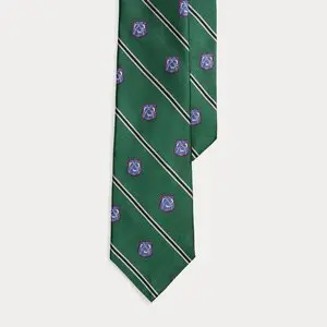 Ralph Lauren Silk Repp Club Tie Green