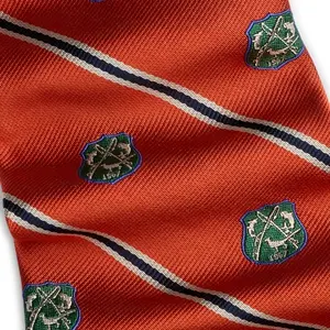 Ralph Lauren Silk Repp Club Tie - Orange