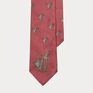 Ralph Lauren Graduate Mallard-patterned Silk Neck Tie - Red