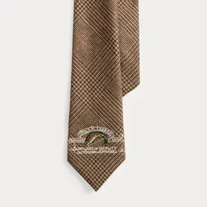 Ralph Lauren Embroidered Plaid Wool Tie