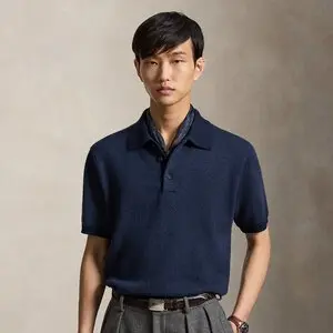 Ralph Lauren Relaxed Fit Wool Polo-collar Sweater - Navy Combo