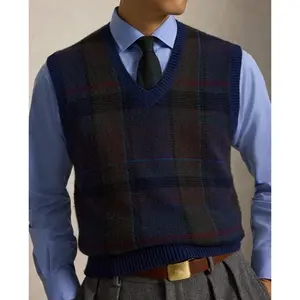 Ralph Lauren Plaid Wool-cotton Sweater Vest