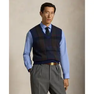 Ralph Lauren Plaid Wool-cotton Sweater Vest