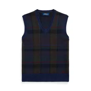 Ralph Lauren Plaid Wool-cotton Sweater Vest