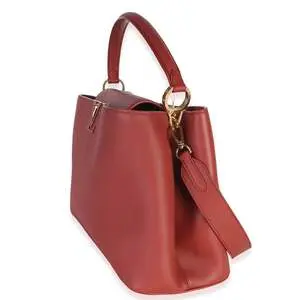 LOUIS VUITTON Rust Smooth Grained Calfskin Capucines Gm Souple
