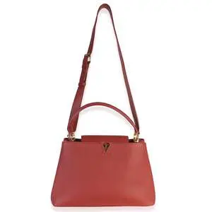 LOUIS VUITTON Rust Smooth Grained Calfskin Capucines Gm Souple