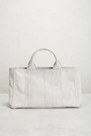 FWRD RENEW Prada Canapa Tote Bag - Grey