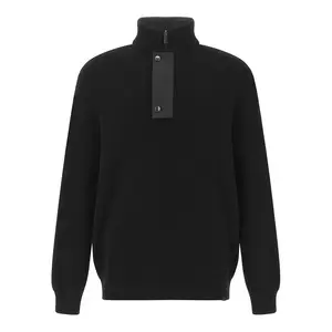 Paul & Shark Tech Wool Half-zip Sweater With Typhoon® Details - Black