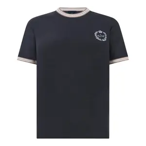 Paul & Shark X-soft Cotton Jersey T-shirt With Heraldic Embroidery - Blue