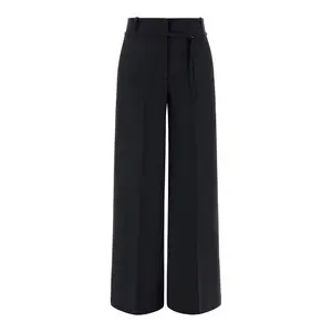 Paul & Shark Palazzo Trousers In Wool Twill