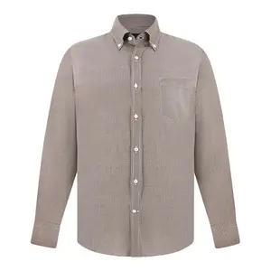 Paul & Shark X-soft Cotton Shirt With Small Check Pattern - White/brown Check Pattern