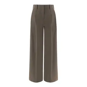 Paul & Shark Pleated Palazzo Trousers In Tech Wool - Taupe