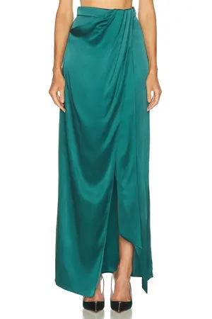 Lapointe Satin Wrap Maxi Skirt