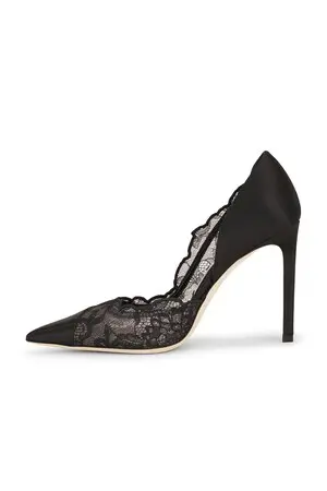 JIMMY CHOO Brigitte Lace Satin 100 Pump - Black