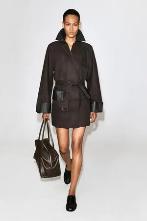 Cos Leather-trimmed Cotton Field Coat