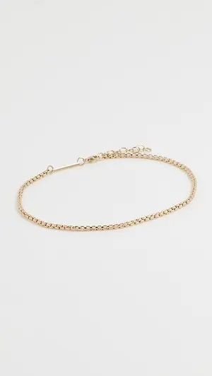 Zoe Chicco 14k Small Box Chain Anklet - Gold