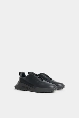 Dsquared2 Leather Flow Sneakers - Black