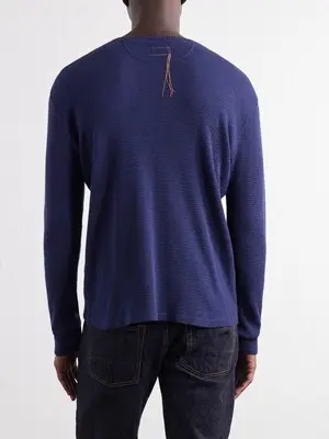 FORTELA Amish Waffle-knit Cotton-jersey Henley T-shirt
