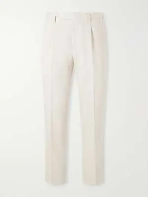 Zegna Straight-leg Cotton And Wool-blend Twill Trousers