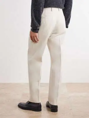 Zegna Straight-leg Cotton And Wool-blend Twill Trousers