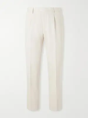 Zegna Straight-leg Cotton And Wool-blend Twill Trousers