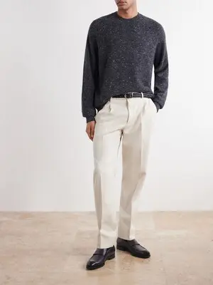 Zegna Straight-leg Cotton And Wool-blend Twill Trousers