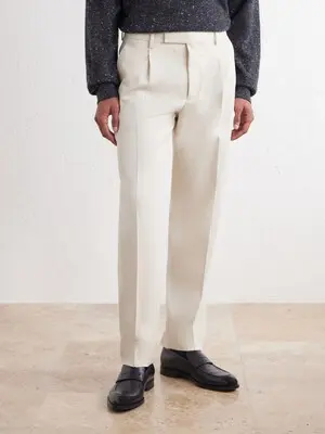 Zegna Straight-leg Cotton And Wool-blend Twill Trousers