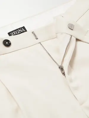 Zegna Straight-leg Cotton And Wool-blend Twill Trousers